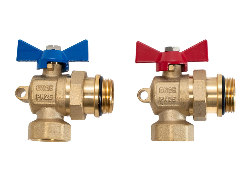 Ventil kulový přímý, se šroubením 1" a těsněním + příprava na teploměr ...